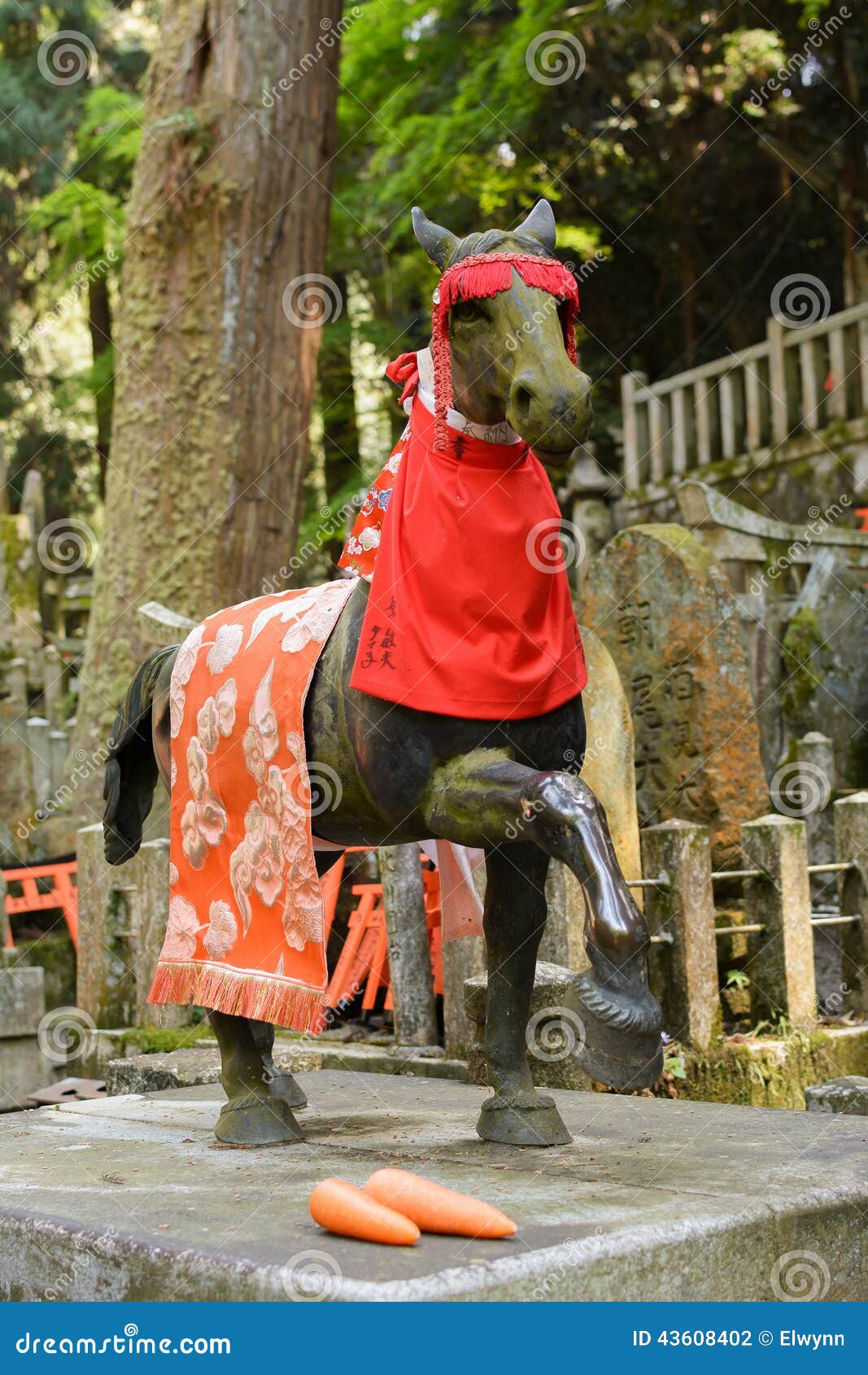 Stone horse statue stock photo. Image of kitsune, japan - 43608402