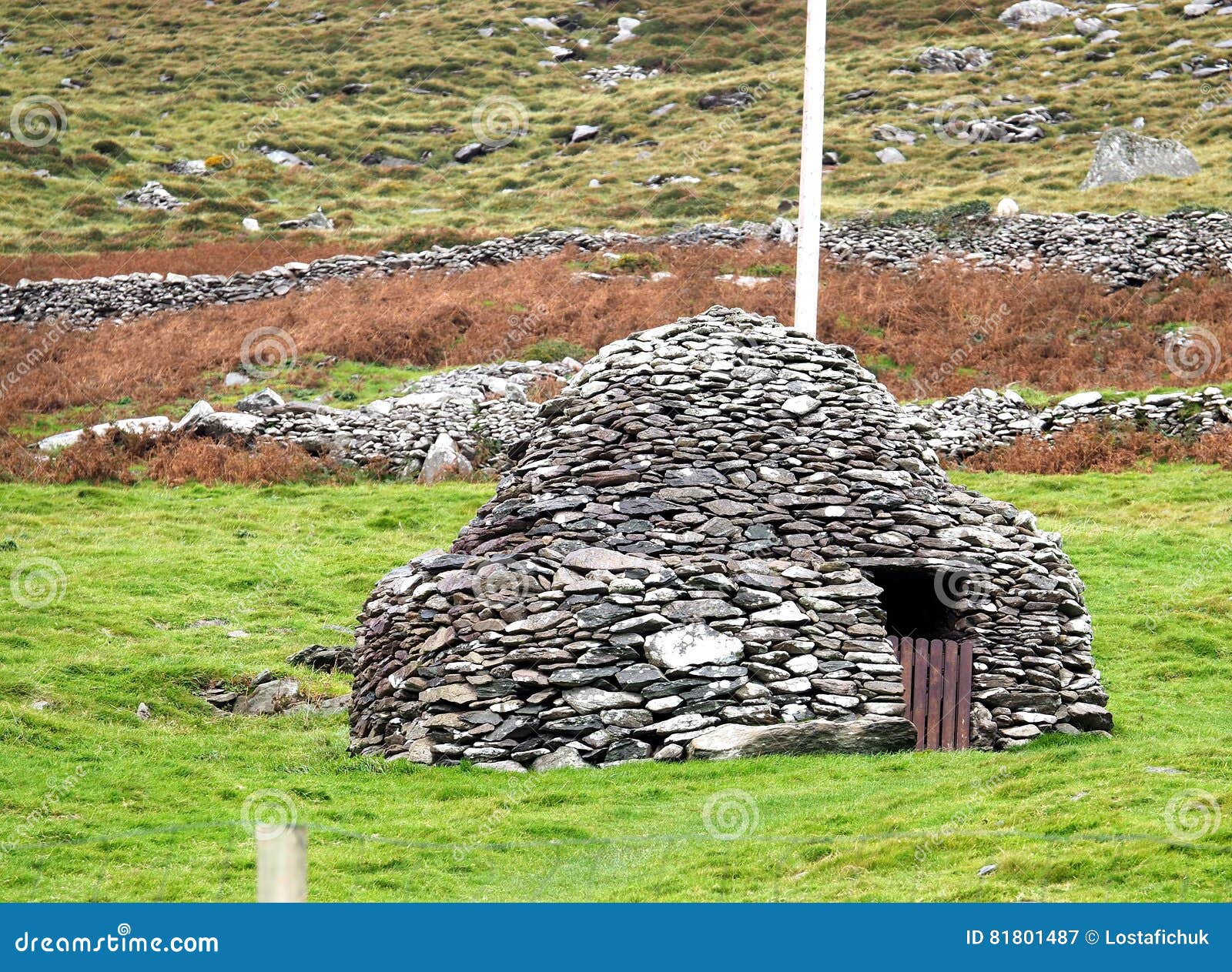 Stone Hut or Clochan in Ireland Stock Image - Image of ireland, rural ...