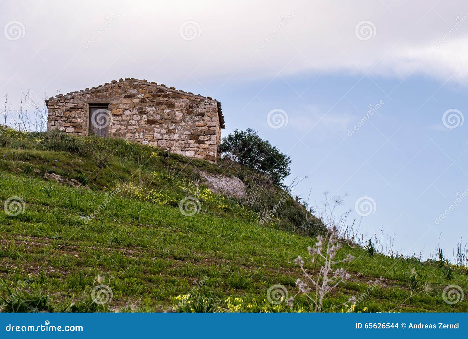 Stone Hut on Hillside, Sicily, Italy Stock Photo - Image of daytime ...