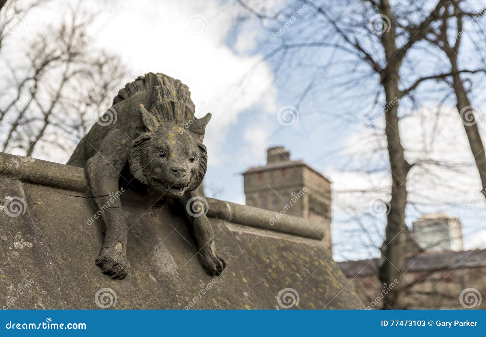 Stone Hyena Statue Against the Sky Stock Image - Image of lion, stone ...