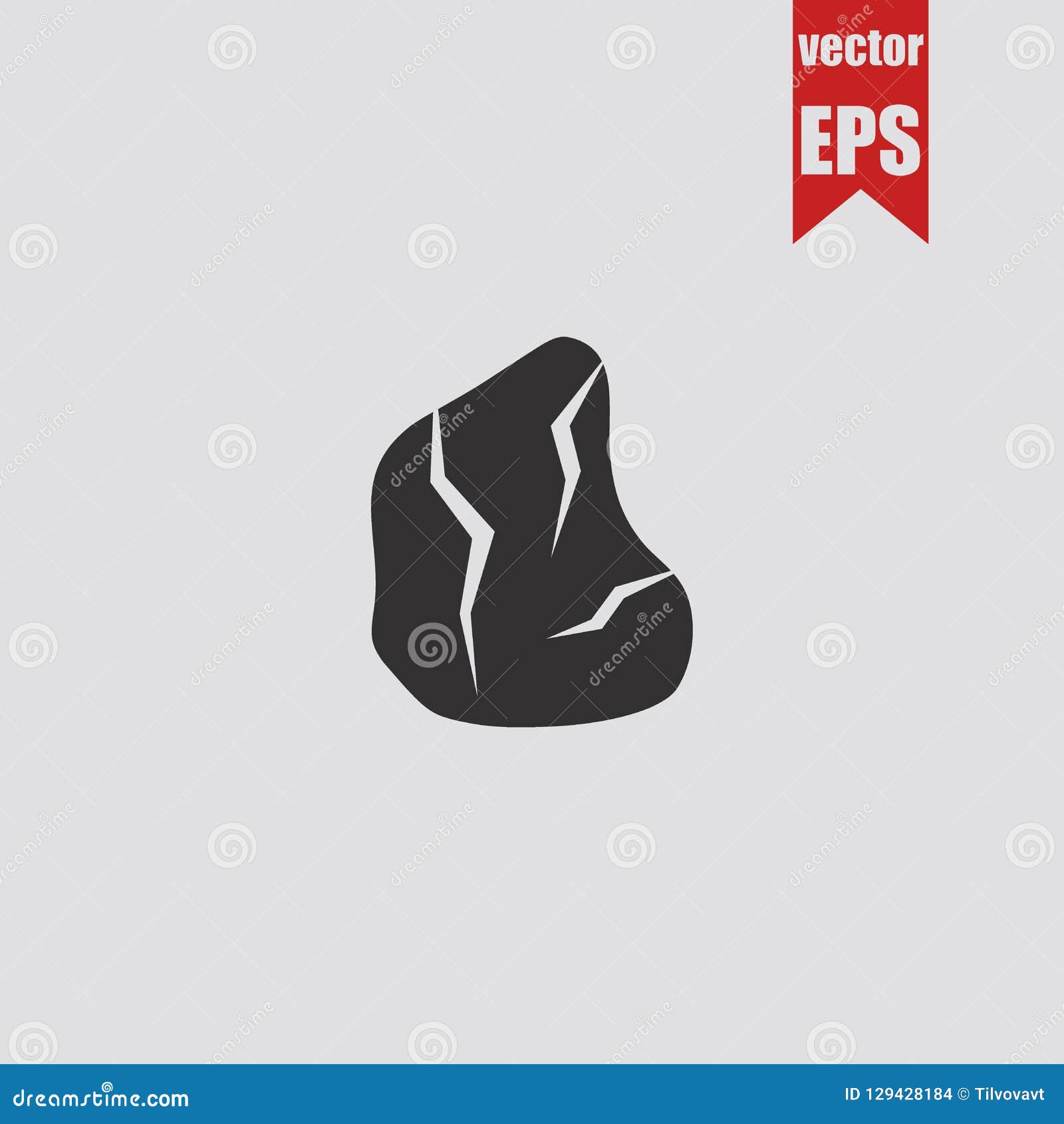 Stone Icon in Flat Style.Vector Illustration. Stock Illustration ...