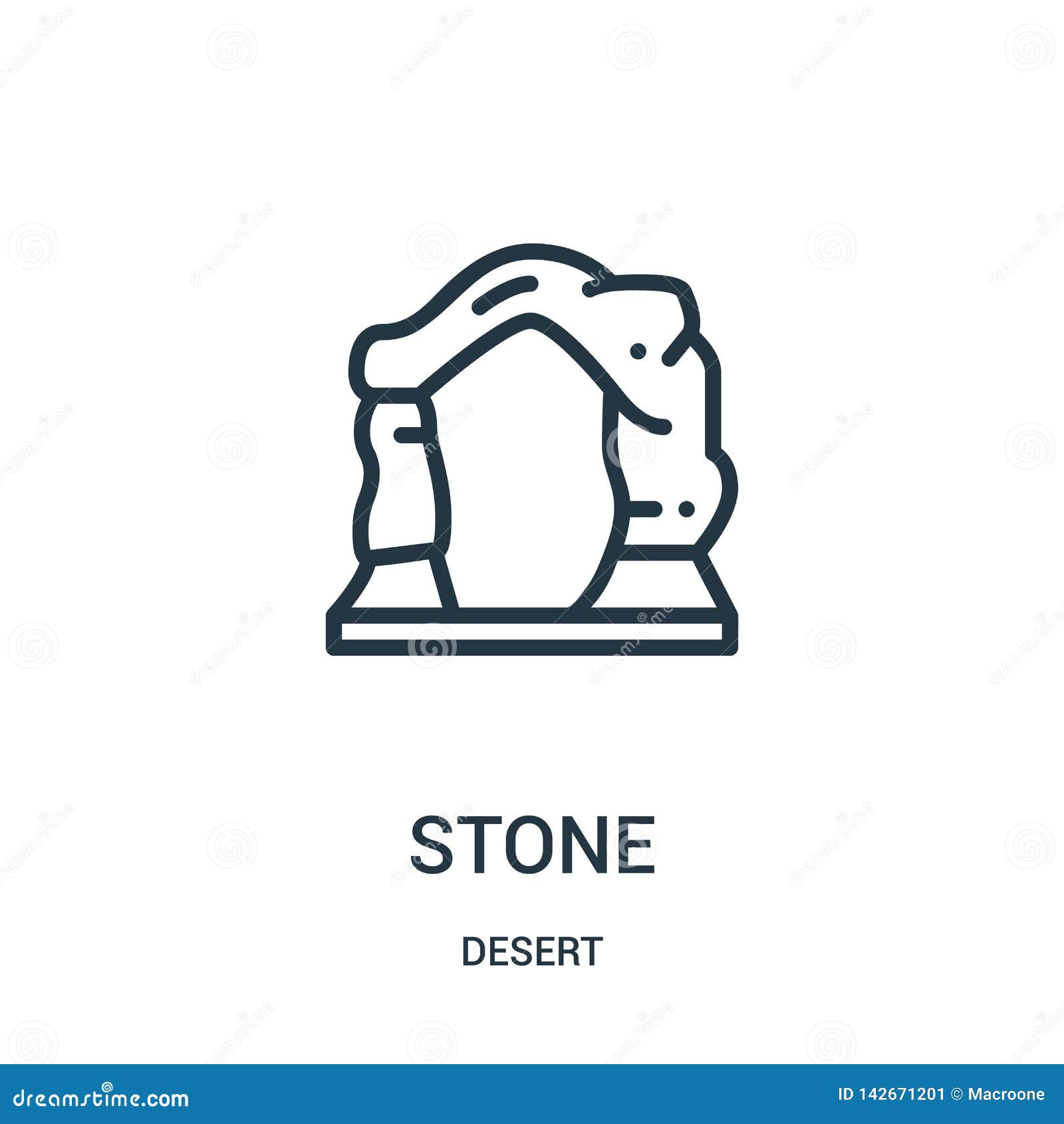 Stone Icon Vector from Desert Collection. Thin Line Stone Outline Icon ...