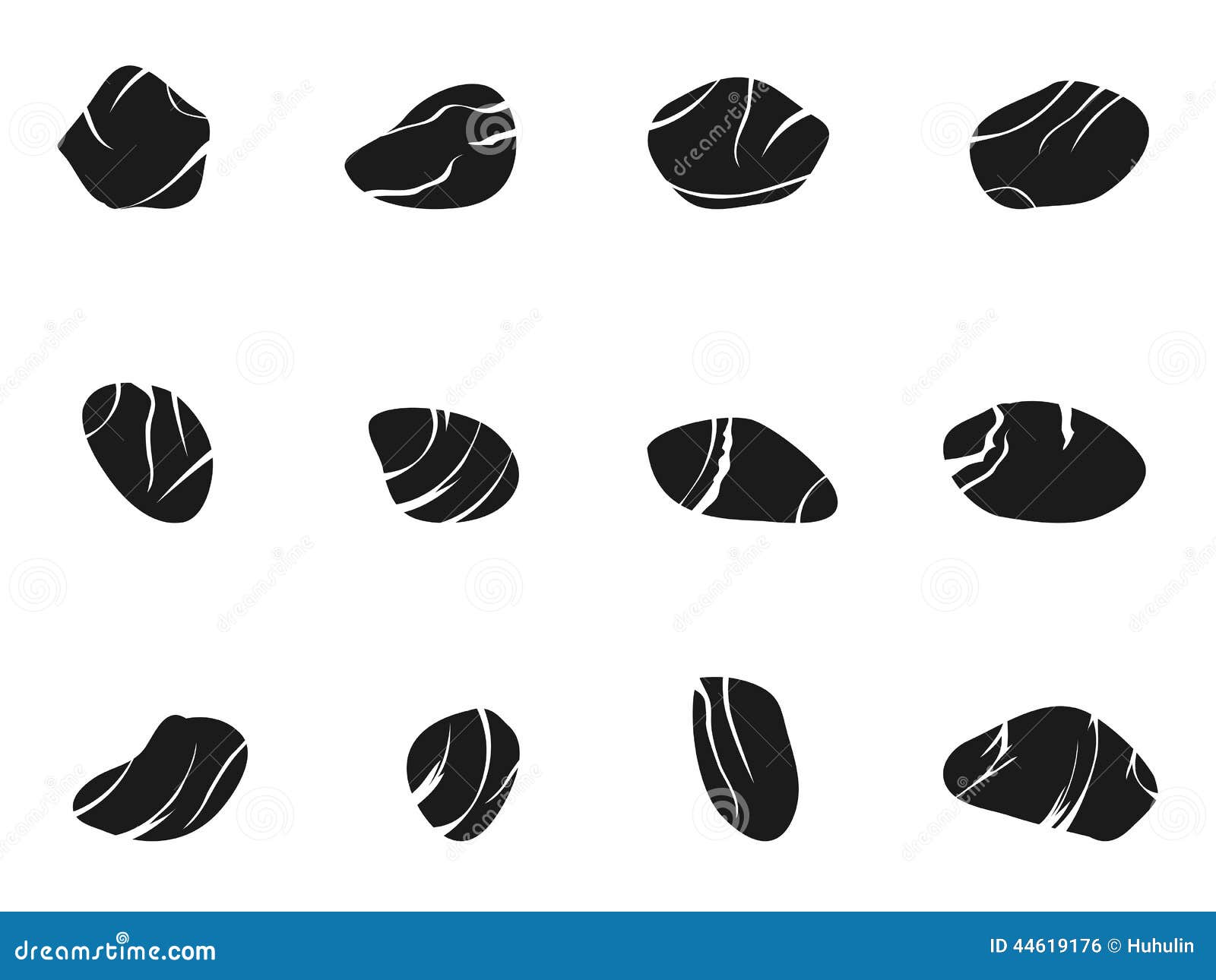 Stone Icons Set Stock Vector - Image: 44619176