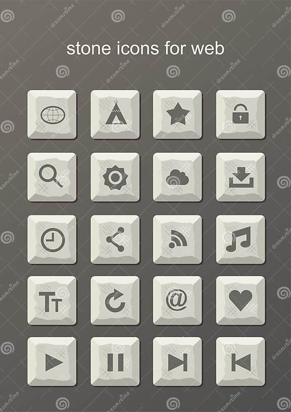 Stone icons for web stock vector. Illustration of unusual - 61767664