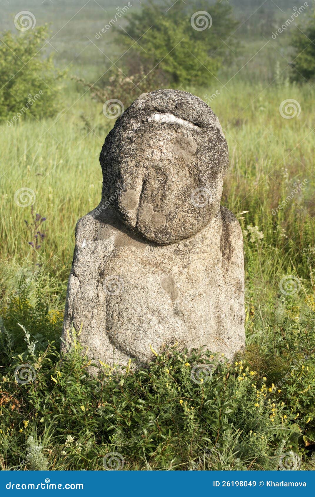 Stone idol in the steppe stock image. Image of burial - 26198049