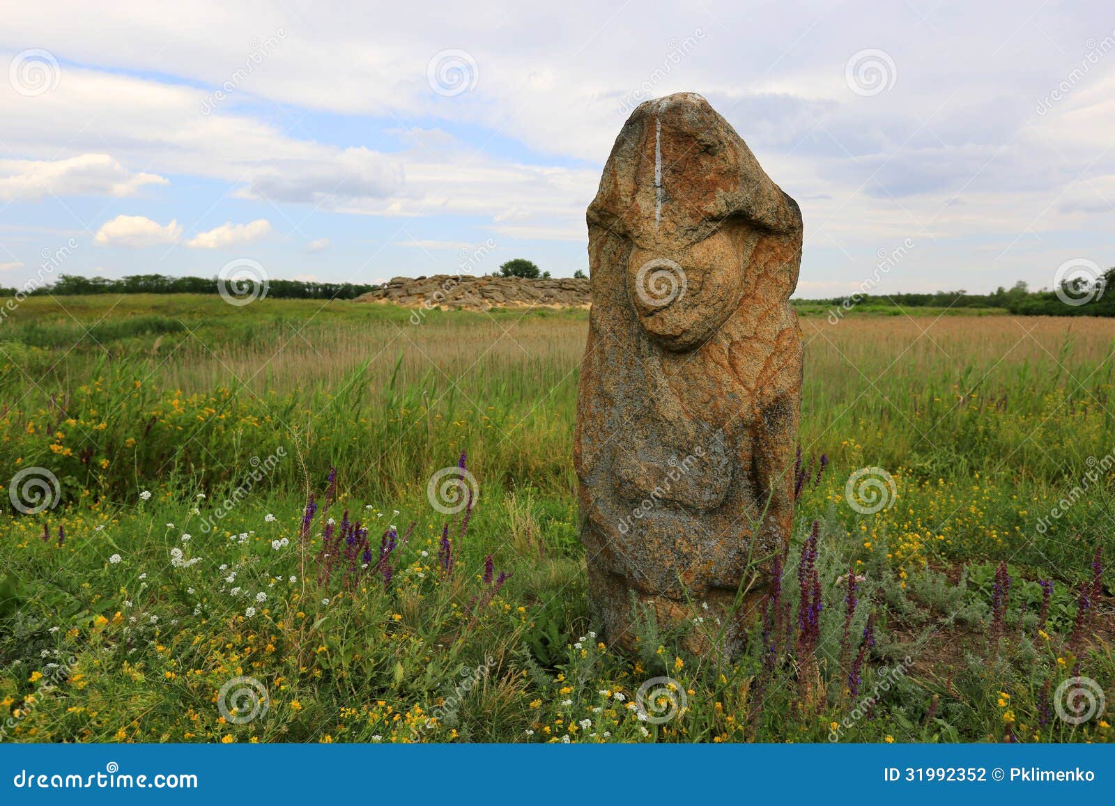 Stone Idol in Stone Grave Museum Stock Photo - Image of slavonic ...