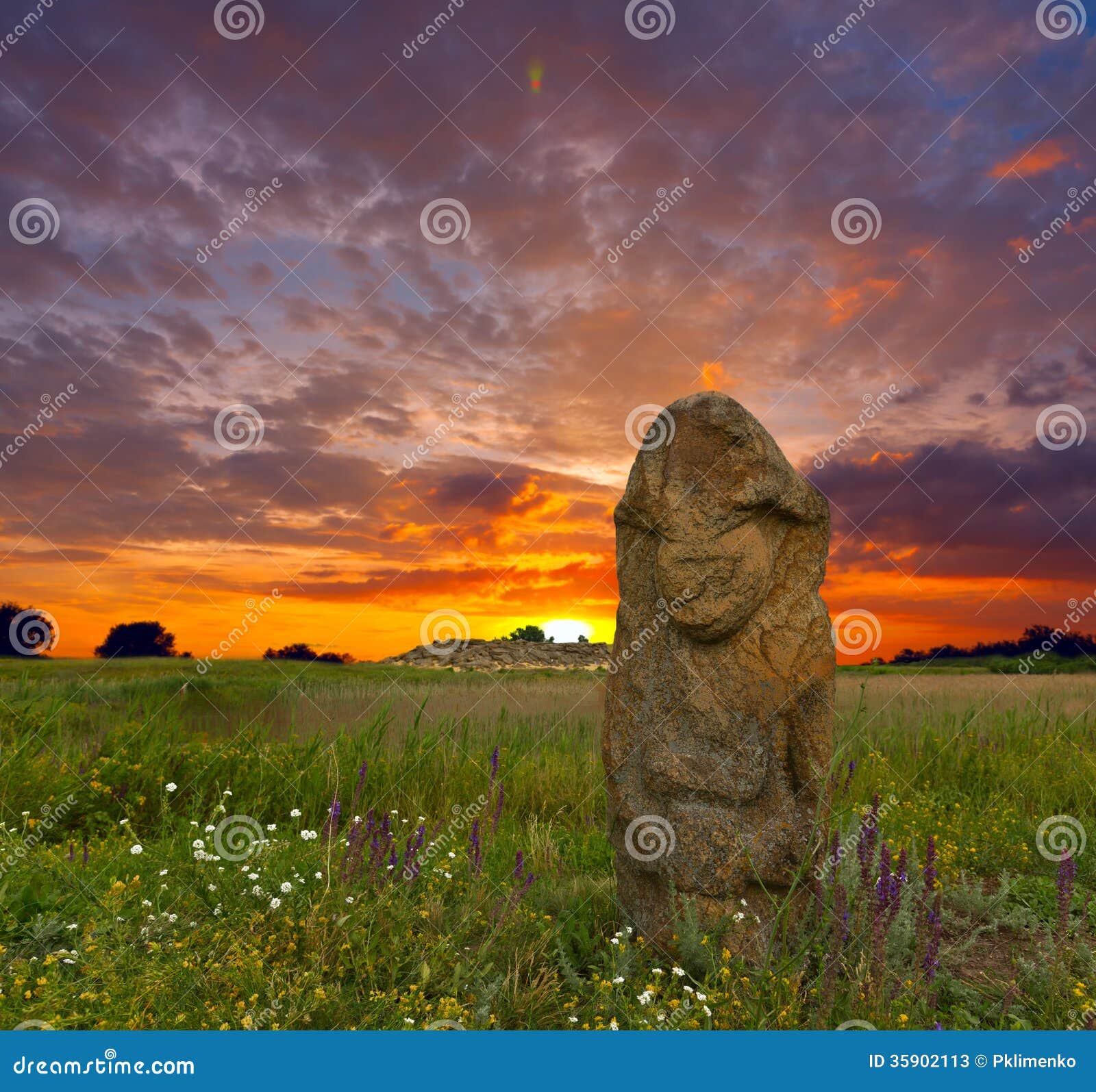 Stone Idol in Stone Grave Museum Stock Image - Image of historical ...