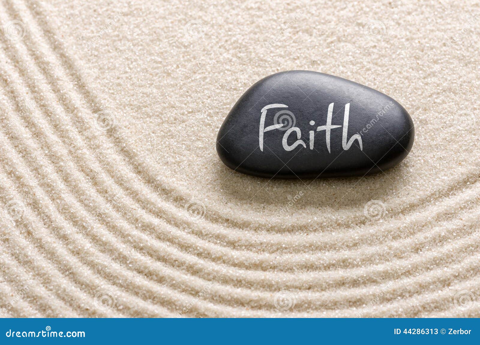A Stone with the Inscription Faith Stock Image - Image of feng ...