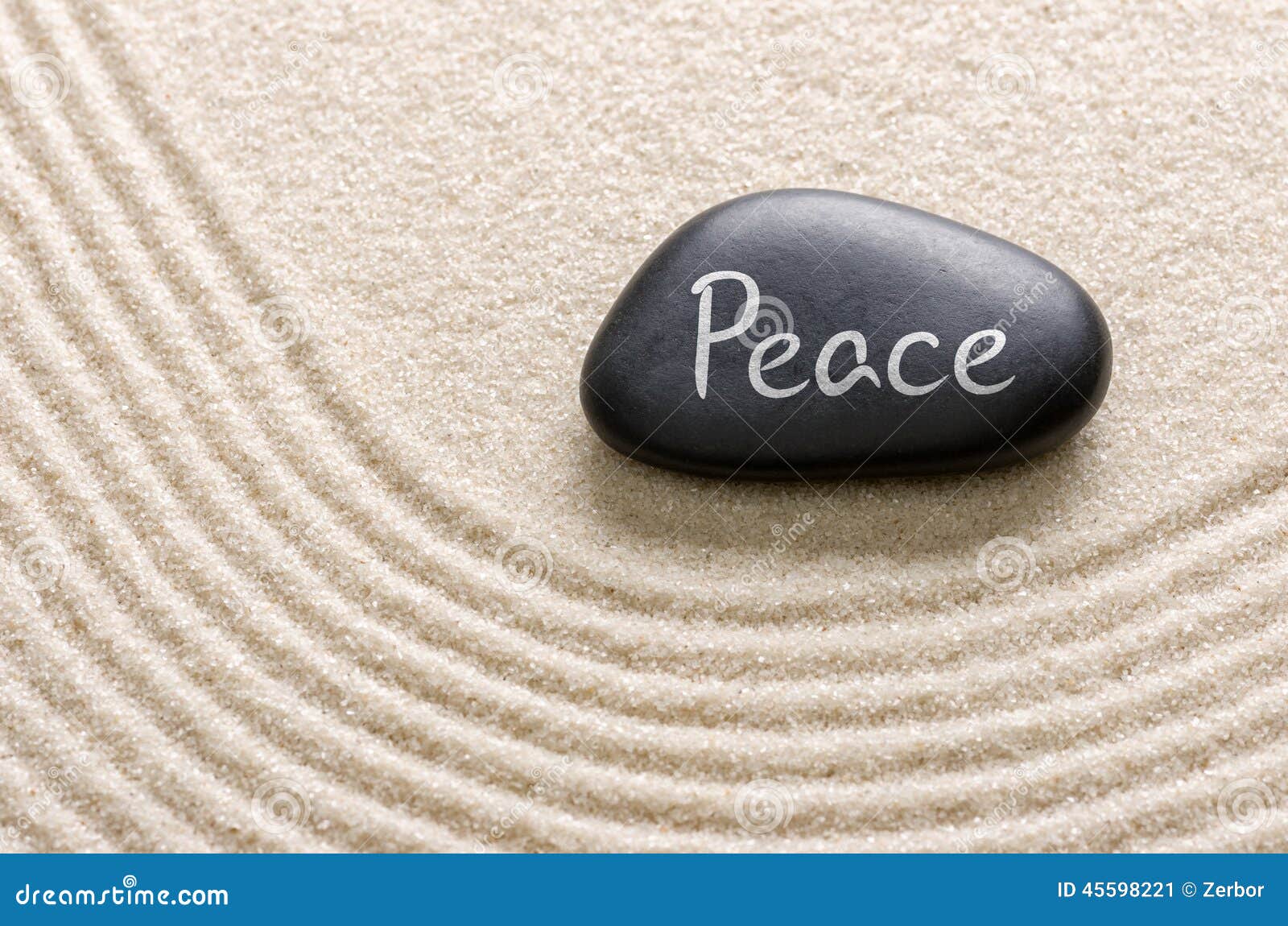 Stone with the Inscription Peace Stock Image - Image of serenity ...
