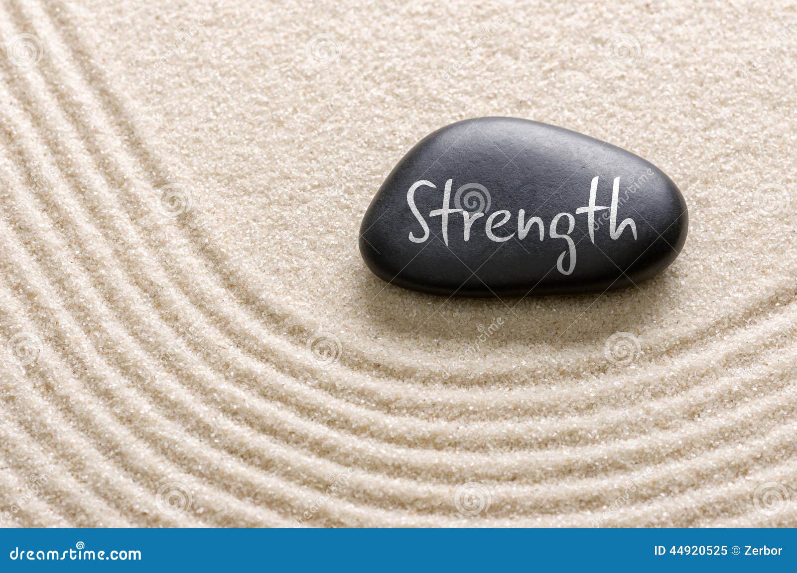 Stone with the Inscription Strength Stock Image - Image of garden ...