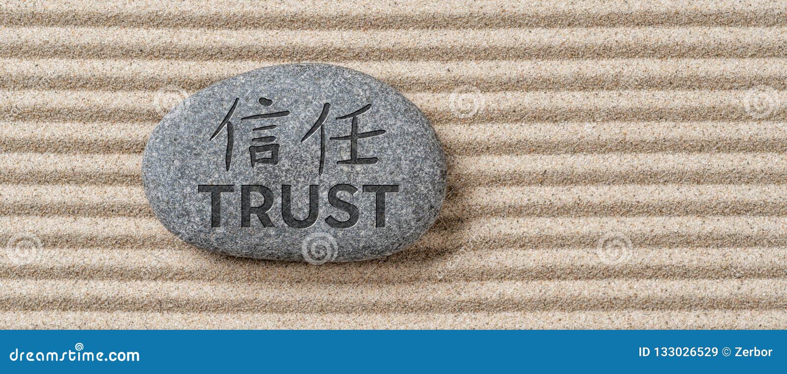 Stone with the Inscription Trust Stock Image - Image of kanji ...