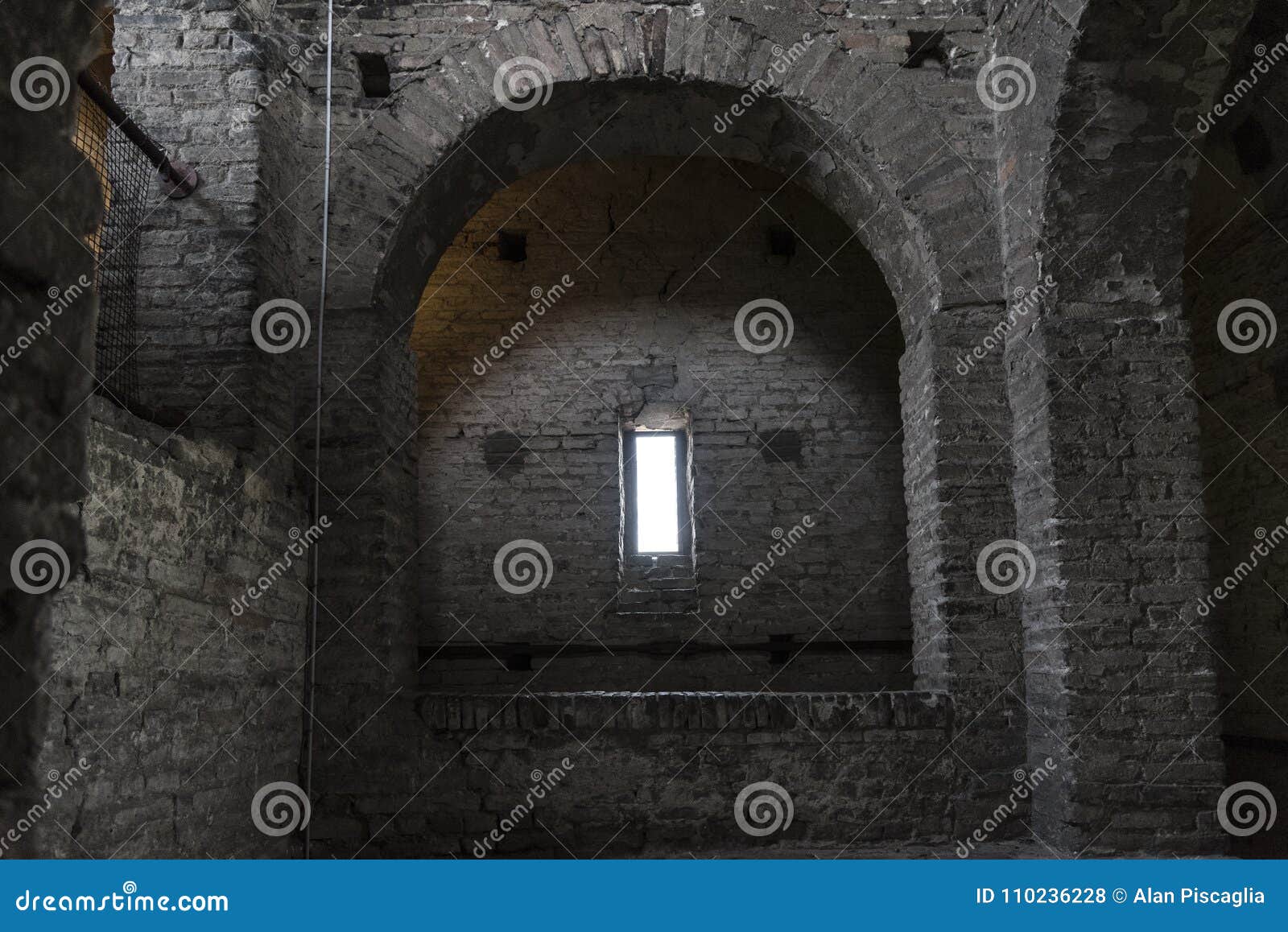 Dark Crypt with Rectangular Window Stock Photo - Image of human, europe ...