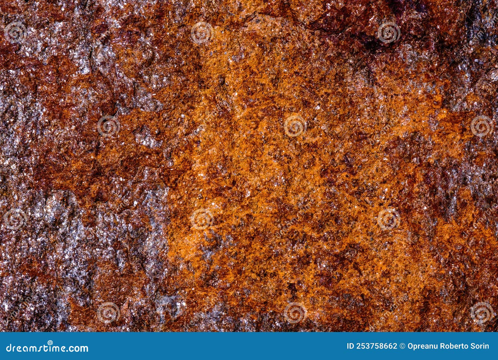 Stone with Iron Ore and Quartz Stock Photo - Image of gold, metallic ...