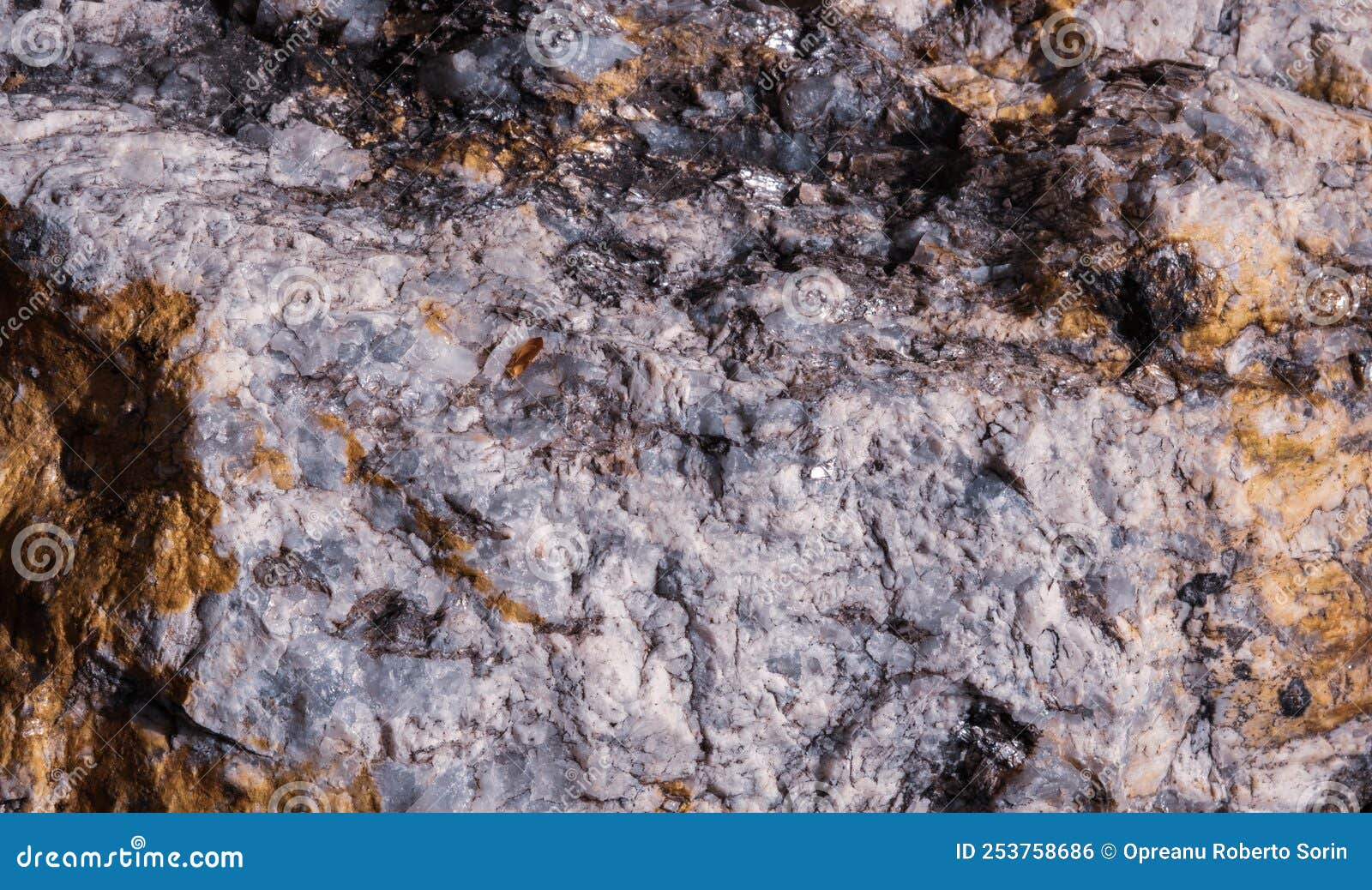 Stone with Iron Ore and Quartz Stock Photo - Image of gemstone ...