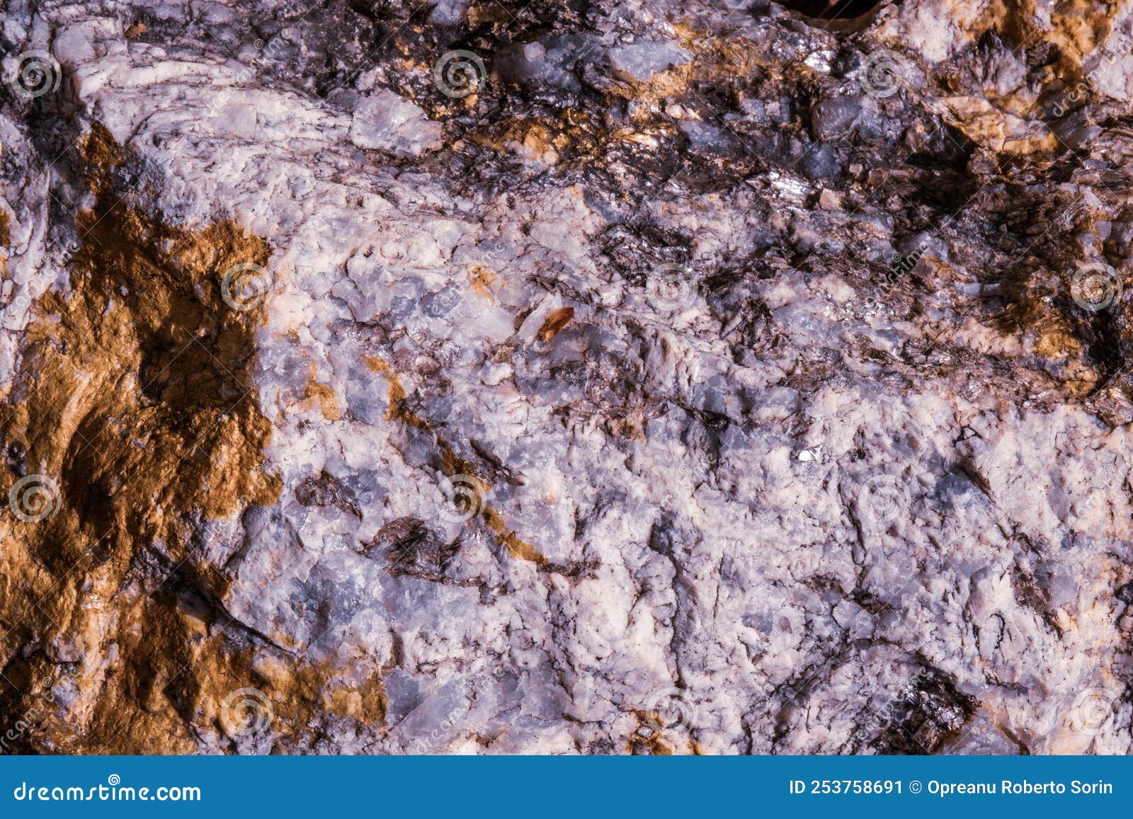 Stone with Iron Ore and Quartz Stock Image - Image of metallic, nugget ...