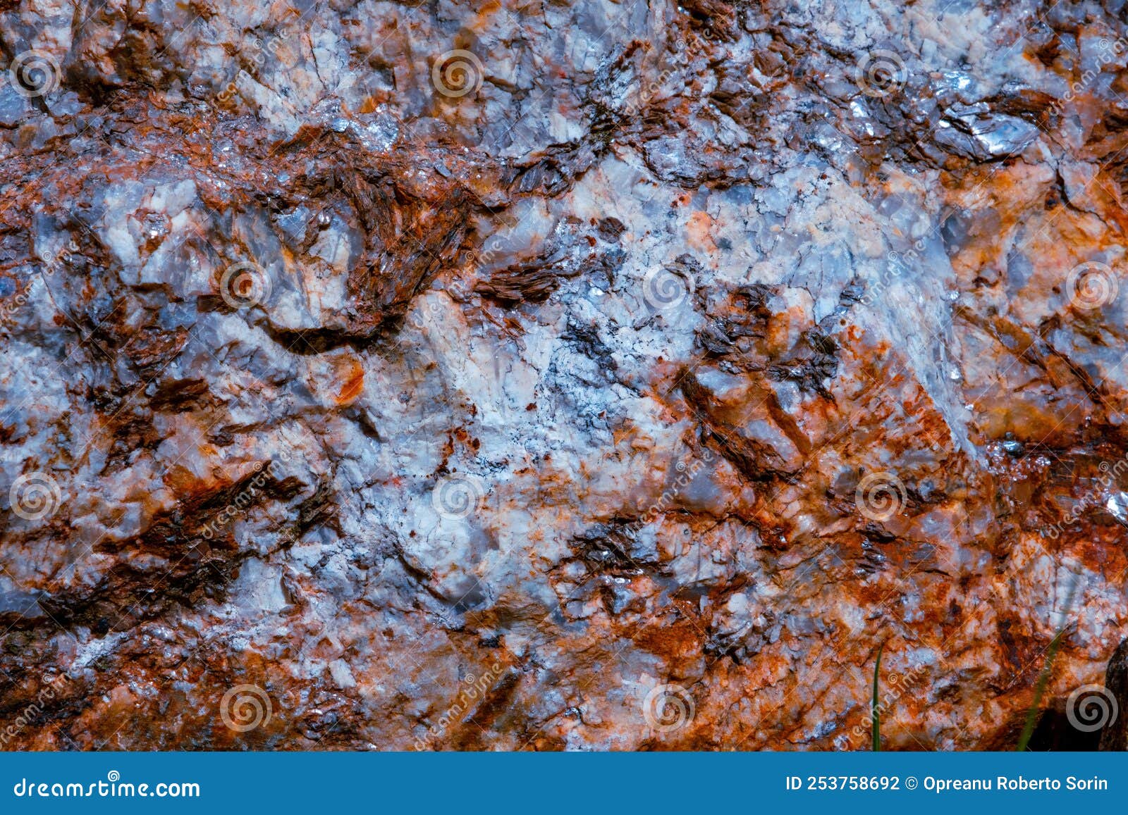 Stone with Iron Ore and Quartz Stock Photo - Image of chemistry ...