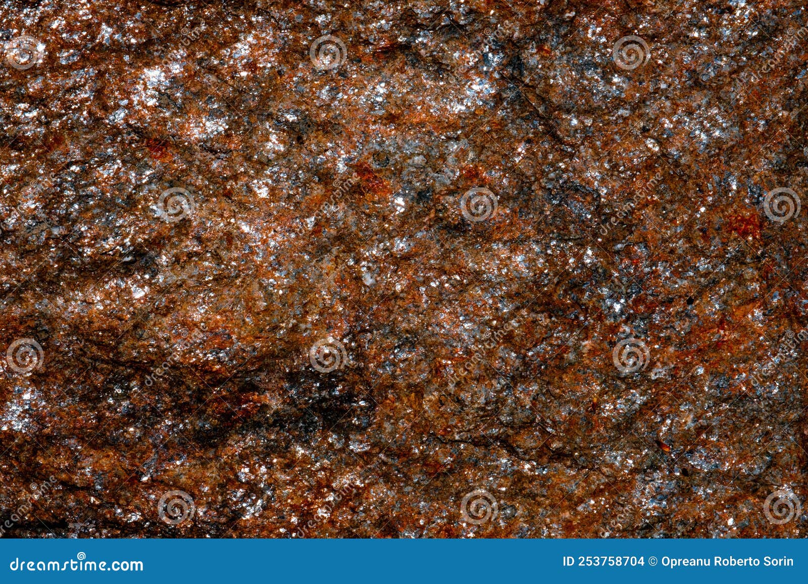 Stone with Iron Ore and Quartz Stock Photo - Image of metal, nugget ...