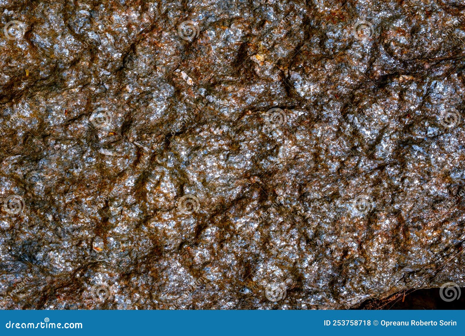 Stone with Iron Ore and Quartz Stock Photo - Image of macro, material ...