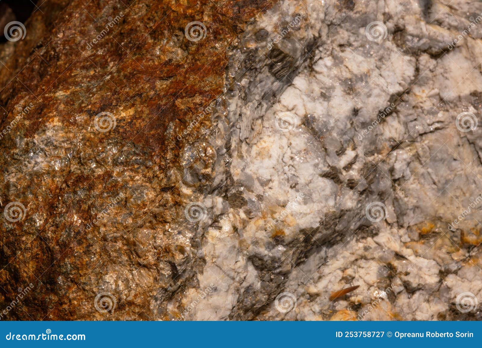 Stone with Iron Ore and Quartz Stock Image - Image of background ...