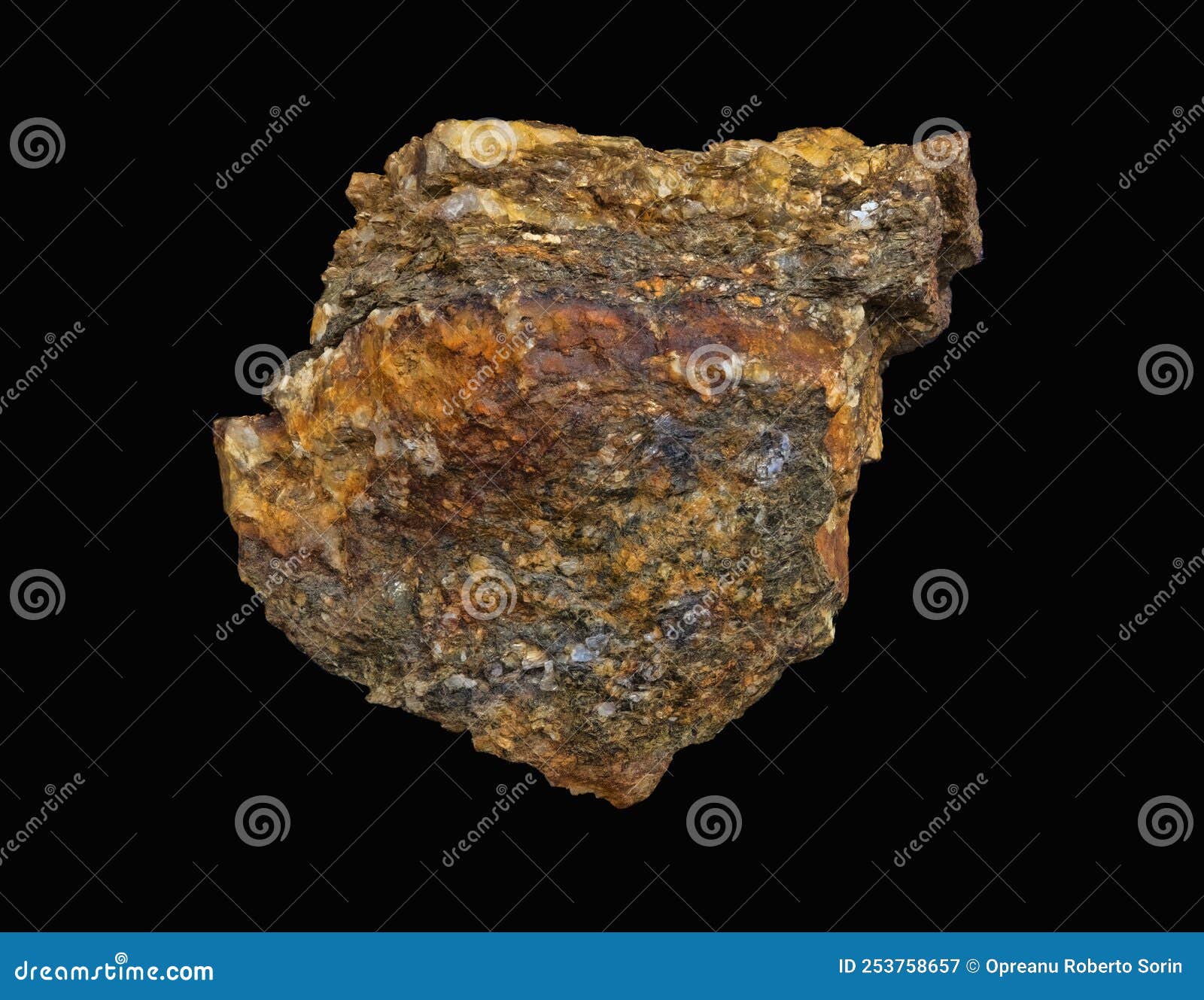 Stone with Iron Ore and Quartz Stock Image - Image of fortune, crystal ...