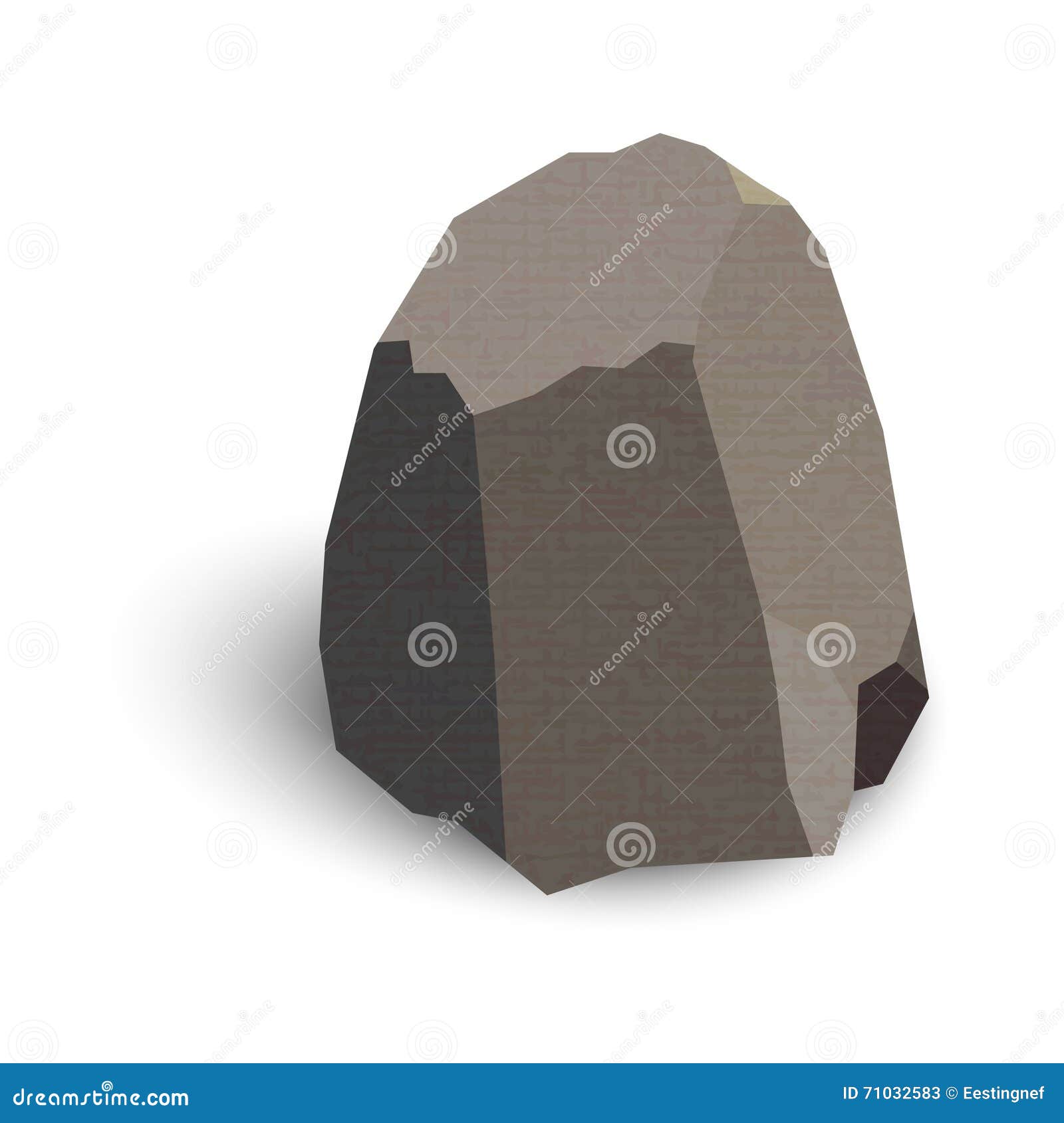 Stone Isometric on White Background. Stock Illustration - Illustration ...