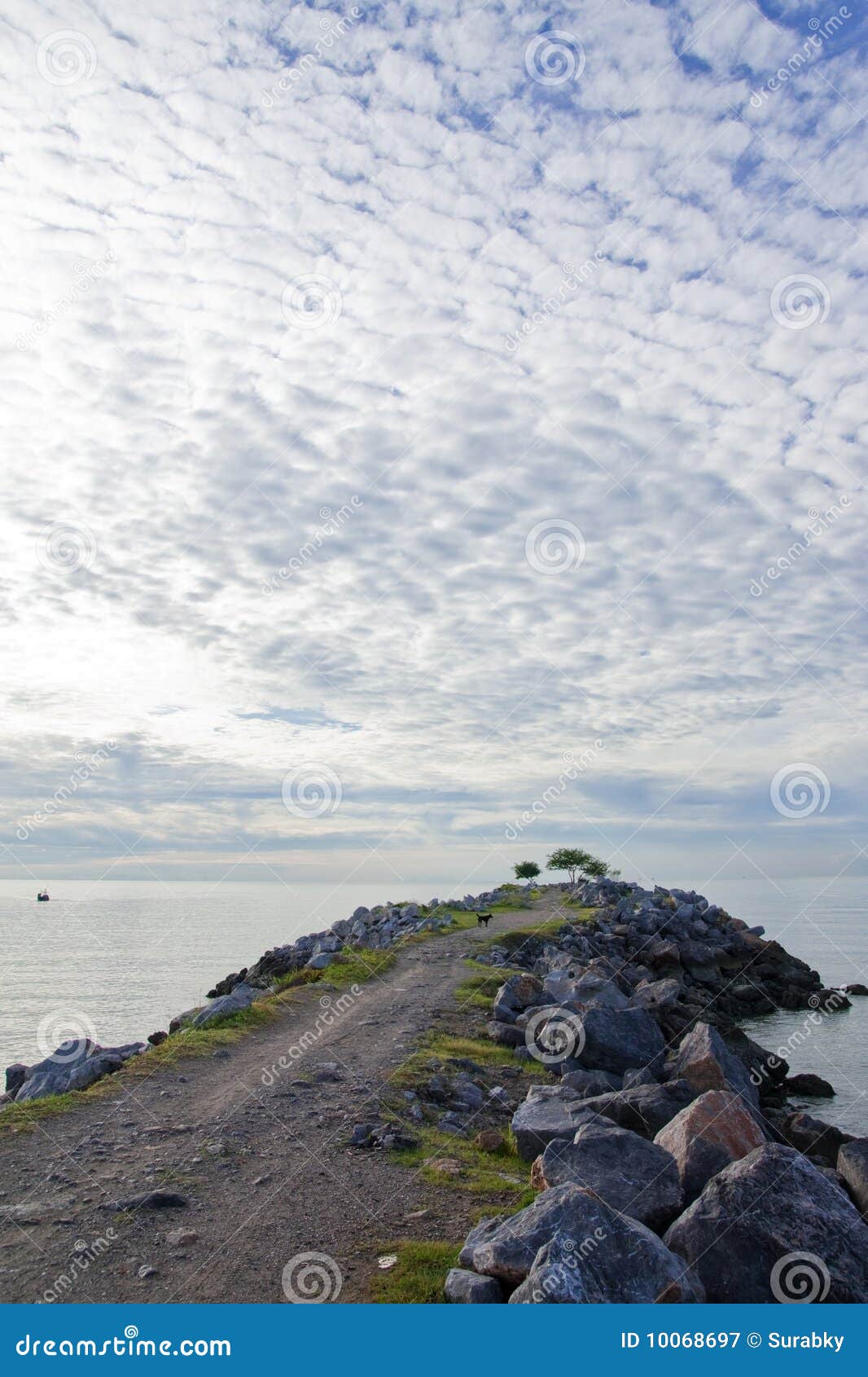 Stone Jetty at Cha am, Thailand Stock Image - Image of thailand, pier ...