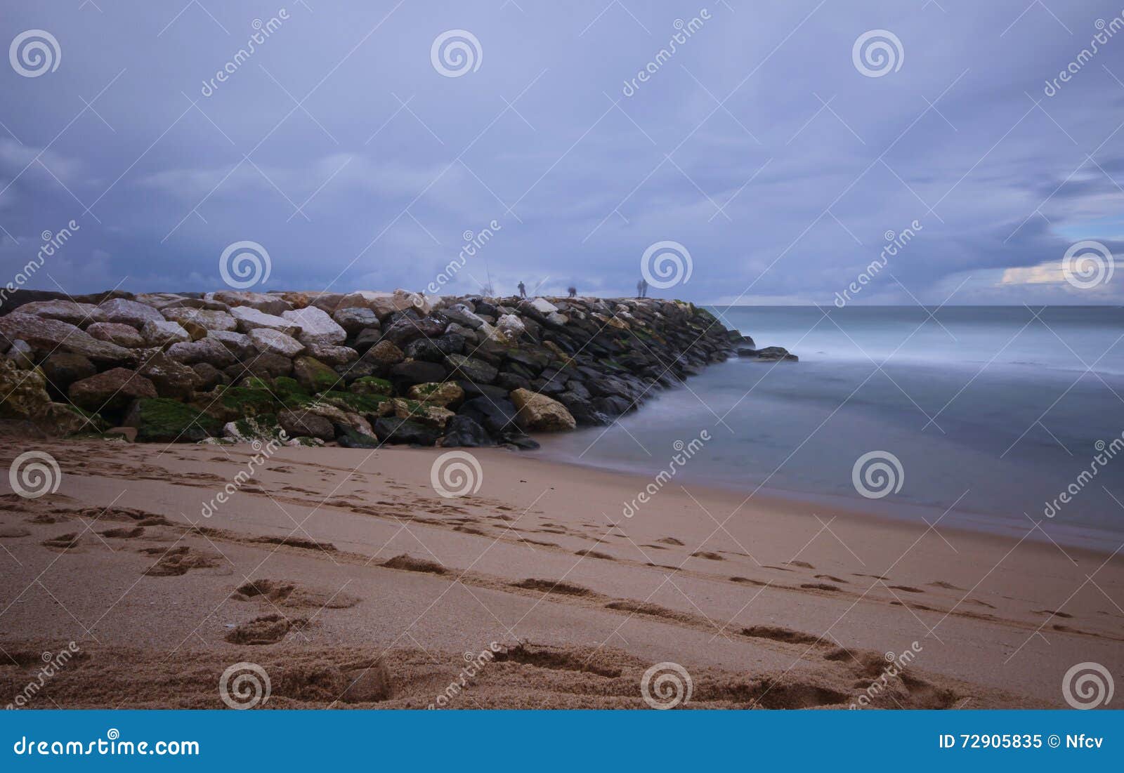 Stone jetty stock image. Image of ericeira, ocean, wall - 72905835