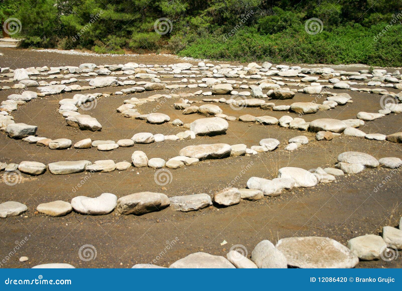 Stone labyrinth stock photo. Image of thassos, beach - 12086420