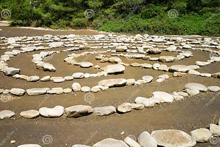 Stone labyrinth stock photo. Image of thassos, beach - 12086420