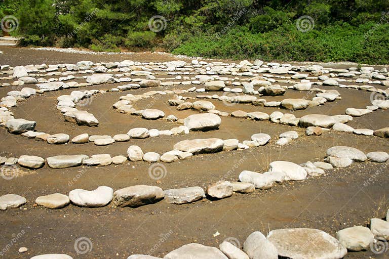 Stone labyrinth stock photo. Image of thassos, beach - 12086420