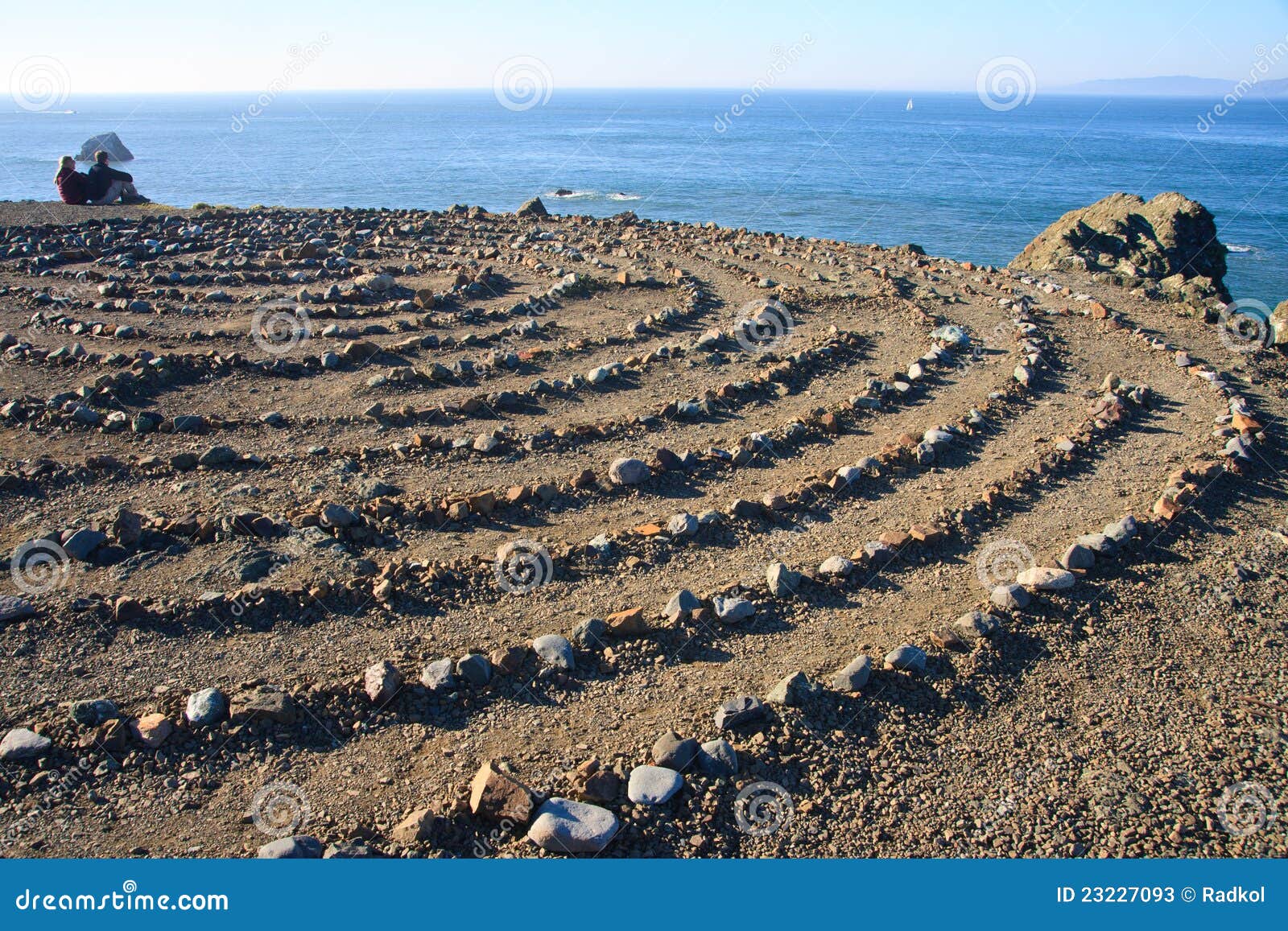 Stone labyrinth stock image. Image of coast, water, labyrinth - 23227093