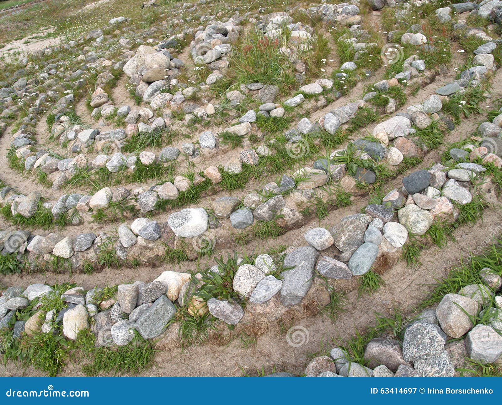 Stone Labyrinth on the Big Solovki Island, Russia Stock Image - Image ...