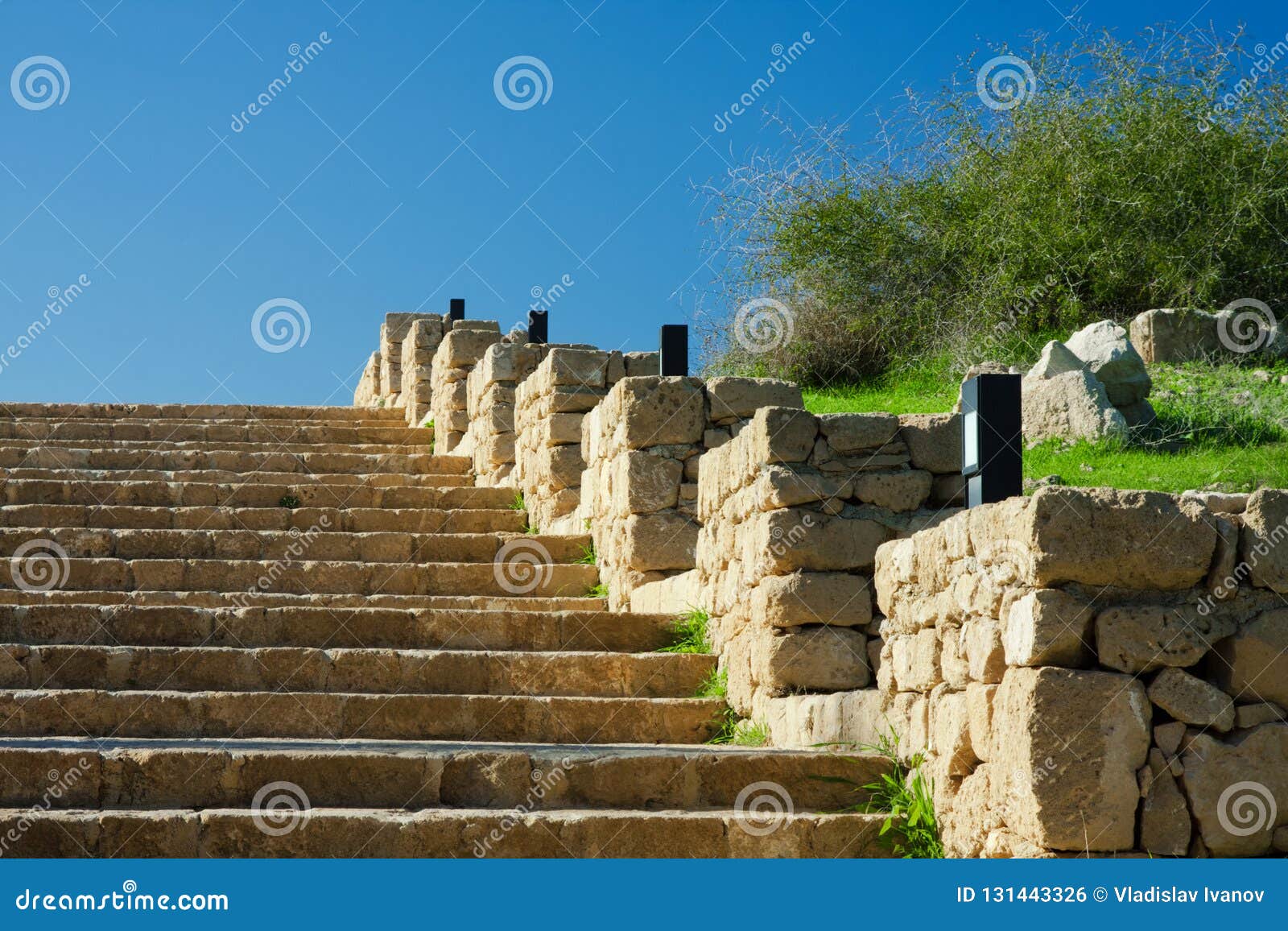 Stone Ladder To the Blue Sky Stock Photo - Image of cyprus, solar ...