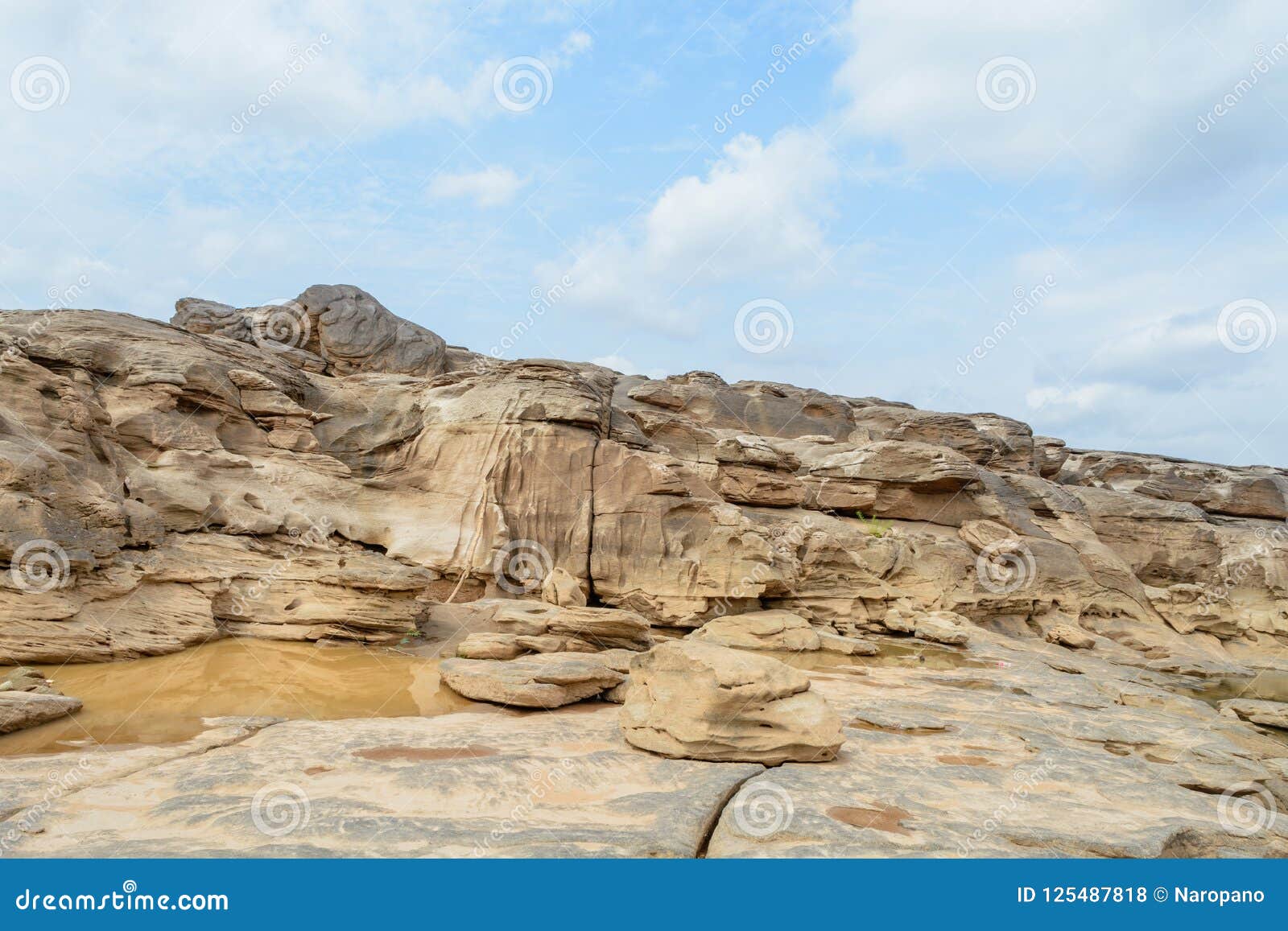 Stone Landscape, Cloud and Blue Sky. Sam Phan Boke, Ubon Ratchathani ...