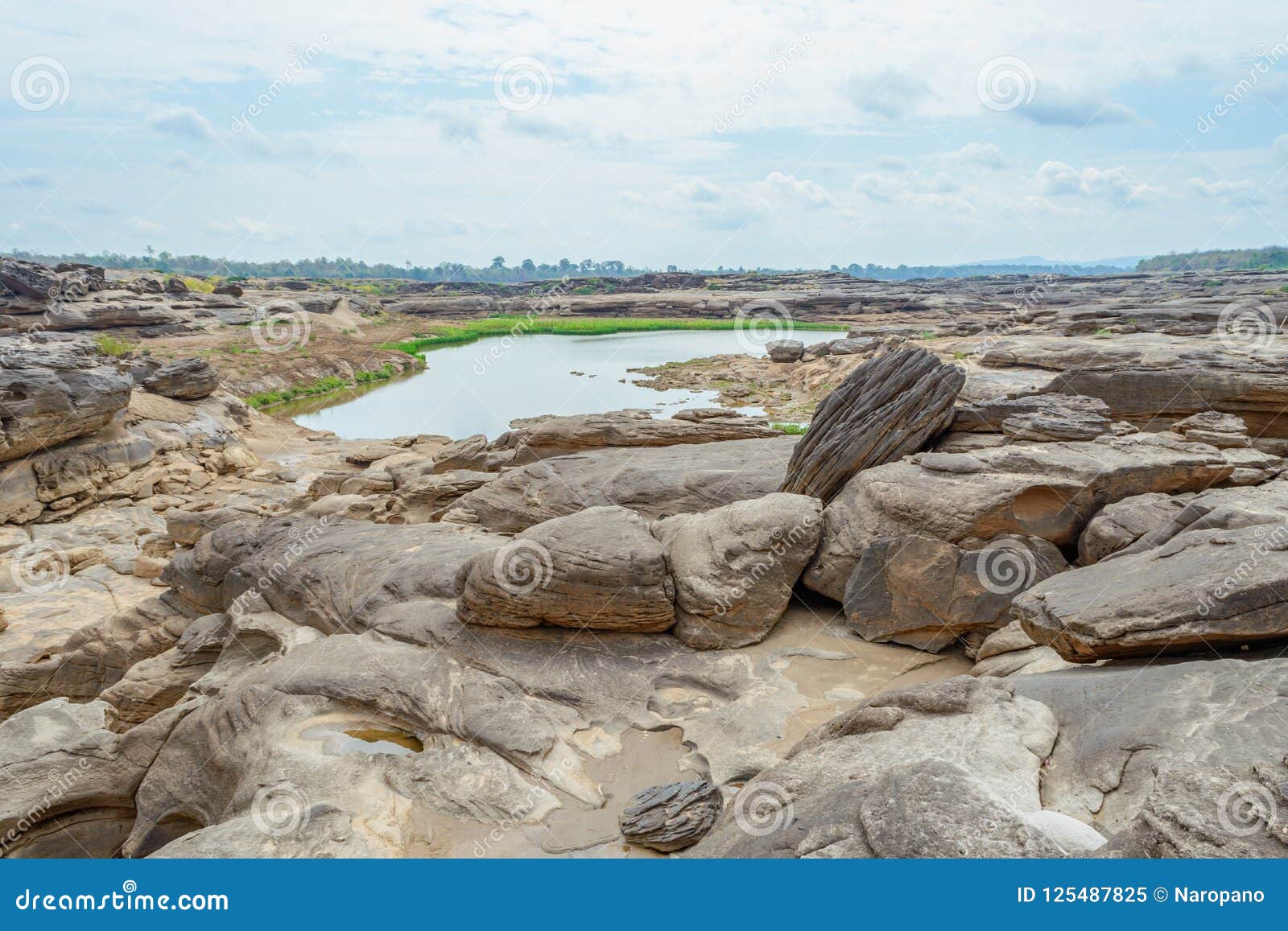 Stone Landscape, Cloud and Blue Sky. Sam Phan Boke, Ubon Ratchathani ...