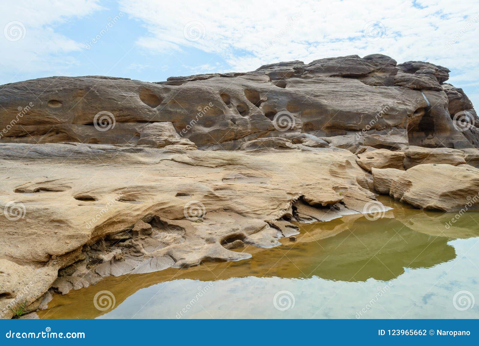 Stone Landscape, Cloud and Blue Sky. Sam Phan Boke, Ubon Ratchathani ...
