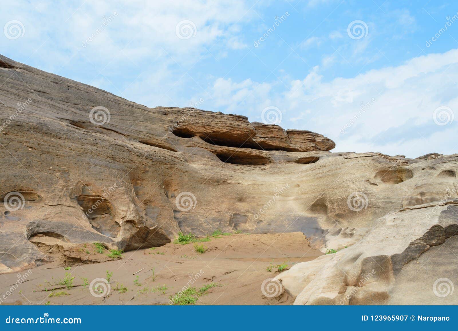 Stone Landscape, Cloud and Blue Sky. Sam Phan Boke, Ubon Ratchathani ...