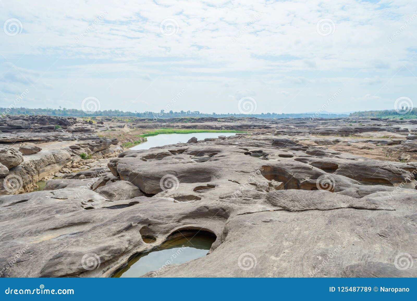 Stone Landscape, Cloud and Blue Sky. Sam Phan Boke, Ubon Ratchathani ...
