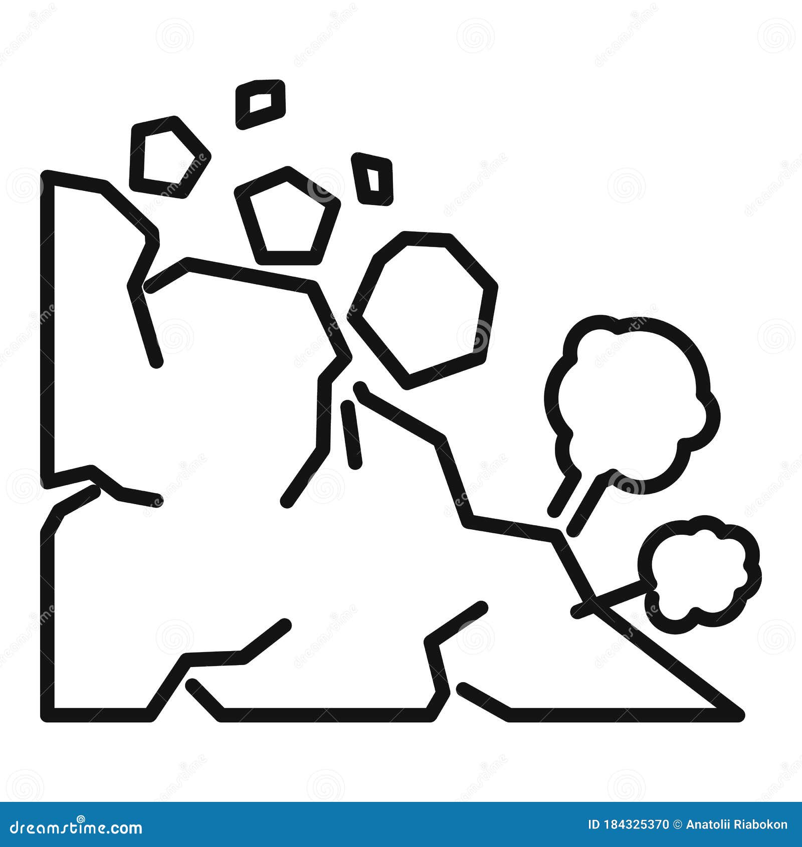 Landslide Icon Vector Isolated On White Background, Landslide Sign ...