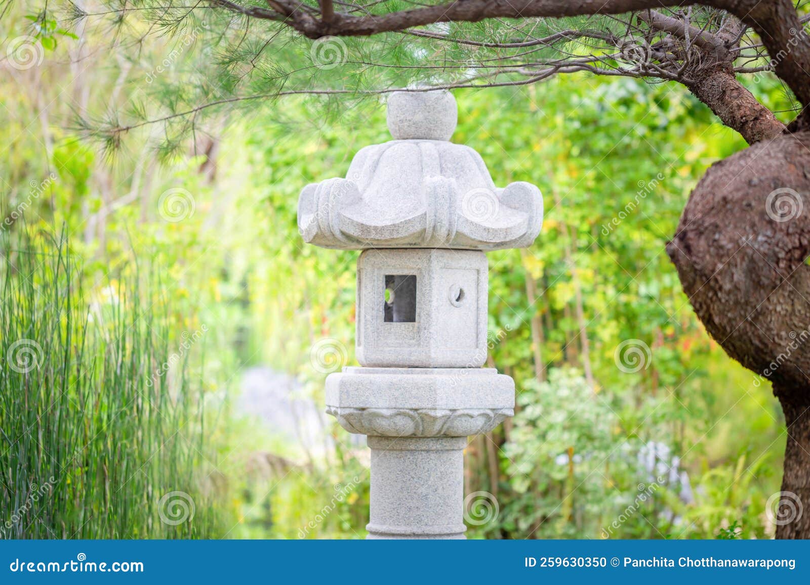 Stone Lantern in Japanese Gardens Stock Photo - Image of scenic, calm ...