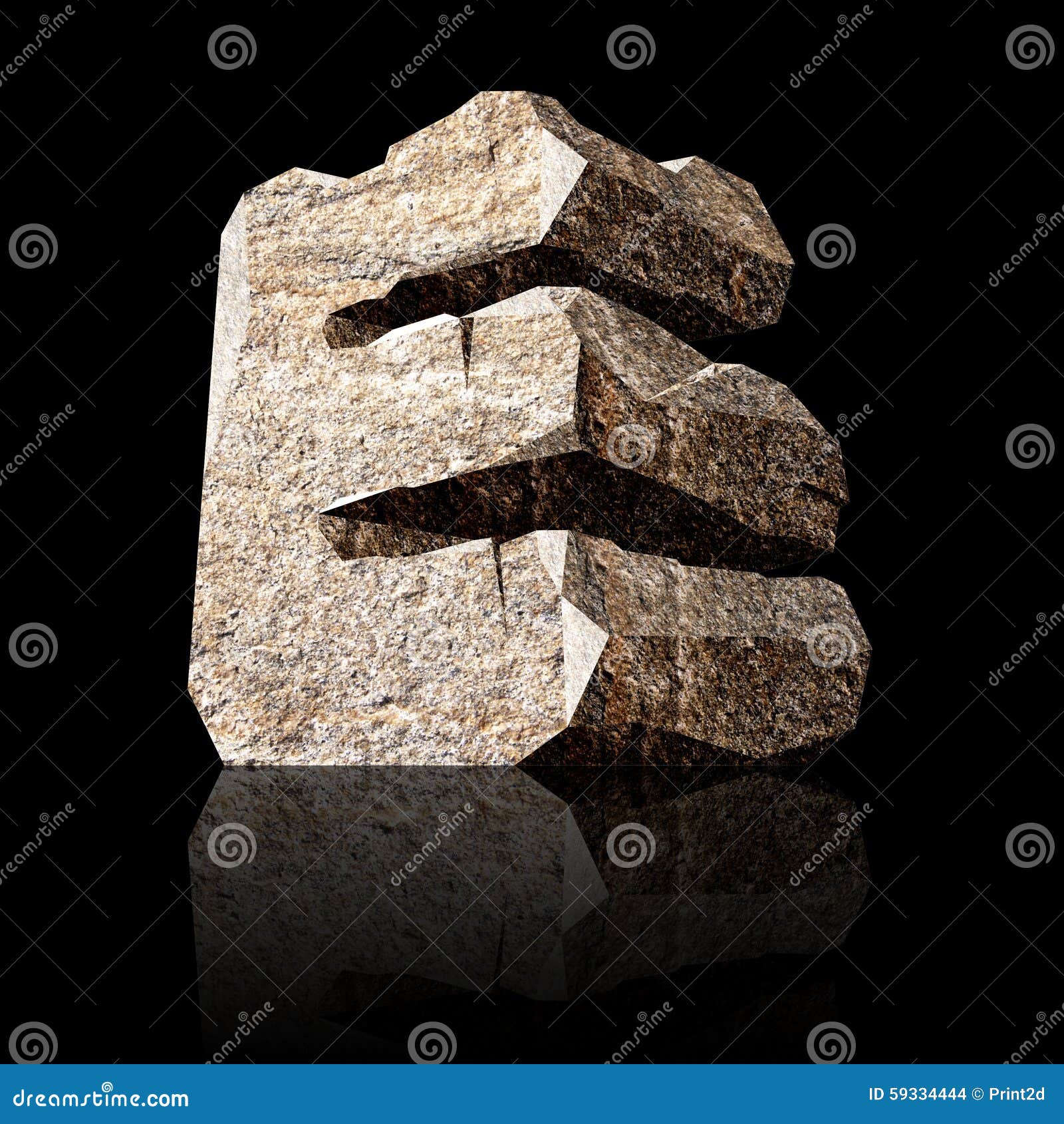 Stone letter E stock illustration. Illustration of sign - 59334444