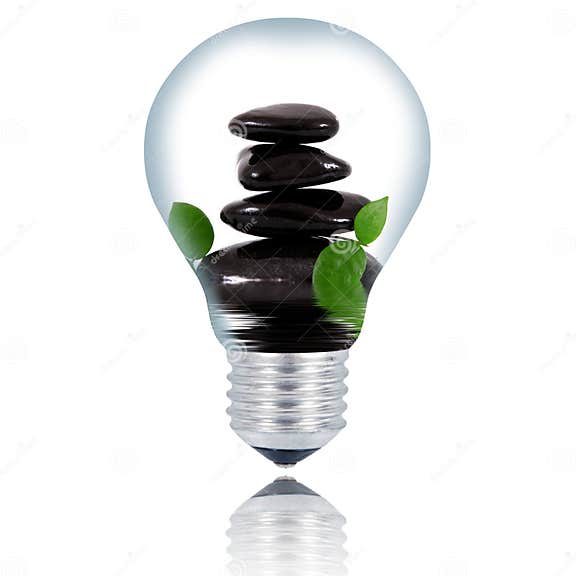 Stone Light Bulb on White Background Stock Image - Image of stone ...