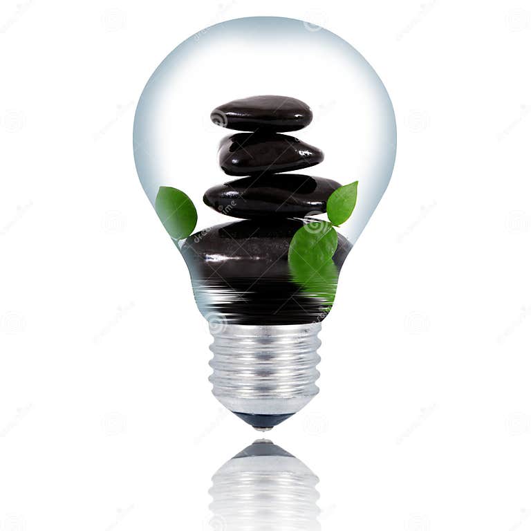 Stone Light Bulb on White Background Stock Image - Image of stone ...