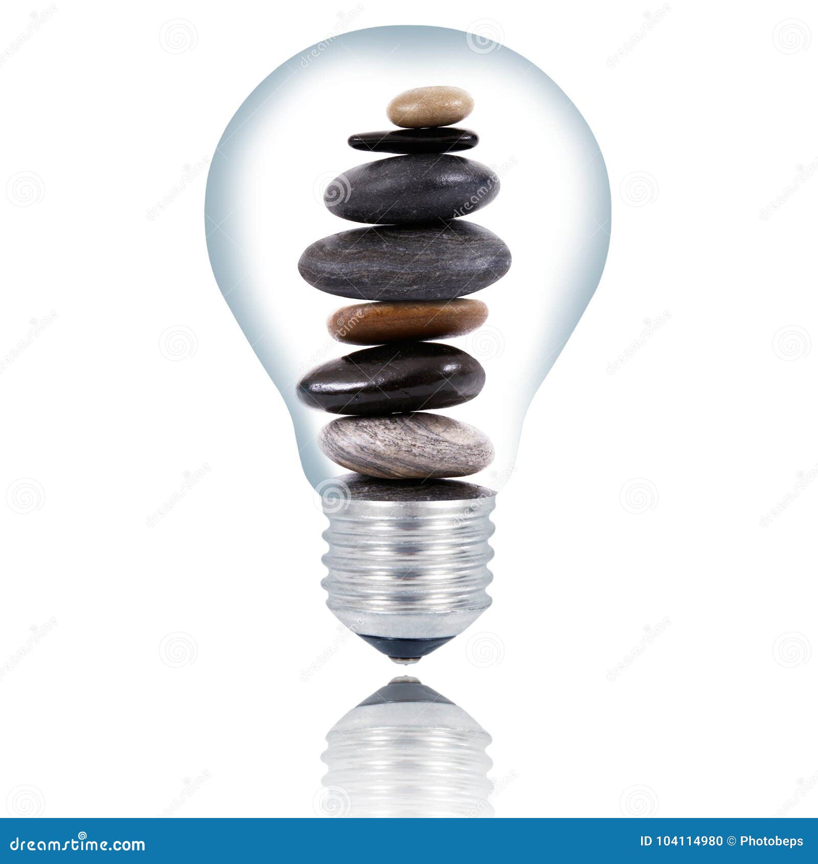 Stone Light Bulb on White Background Stock Photo - Image of energetic ...