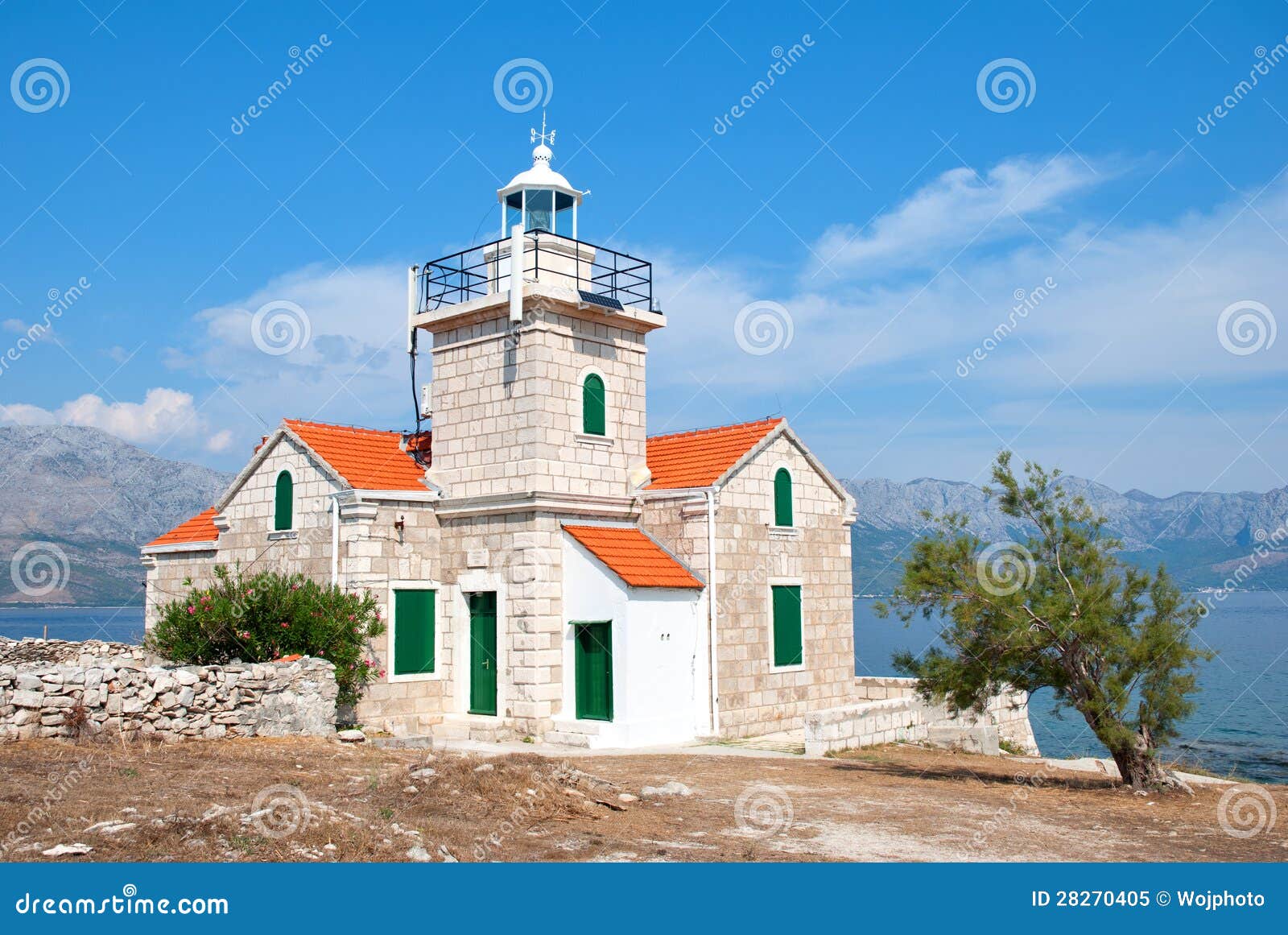 Stone Lighthouse stock image. Image of mediterranean - 28270405