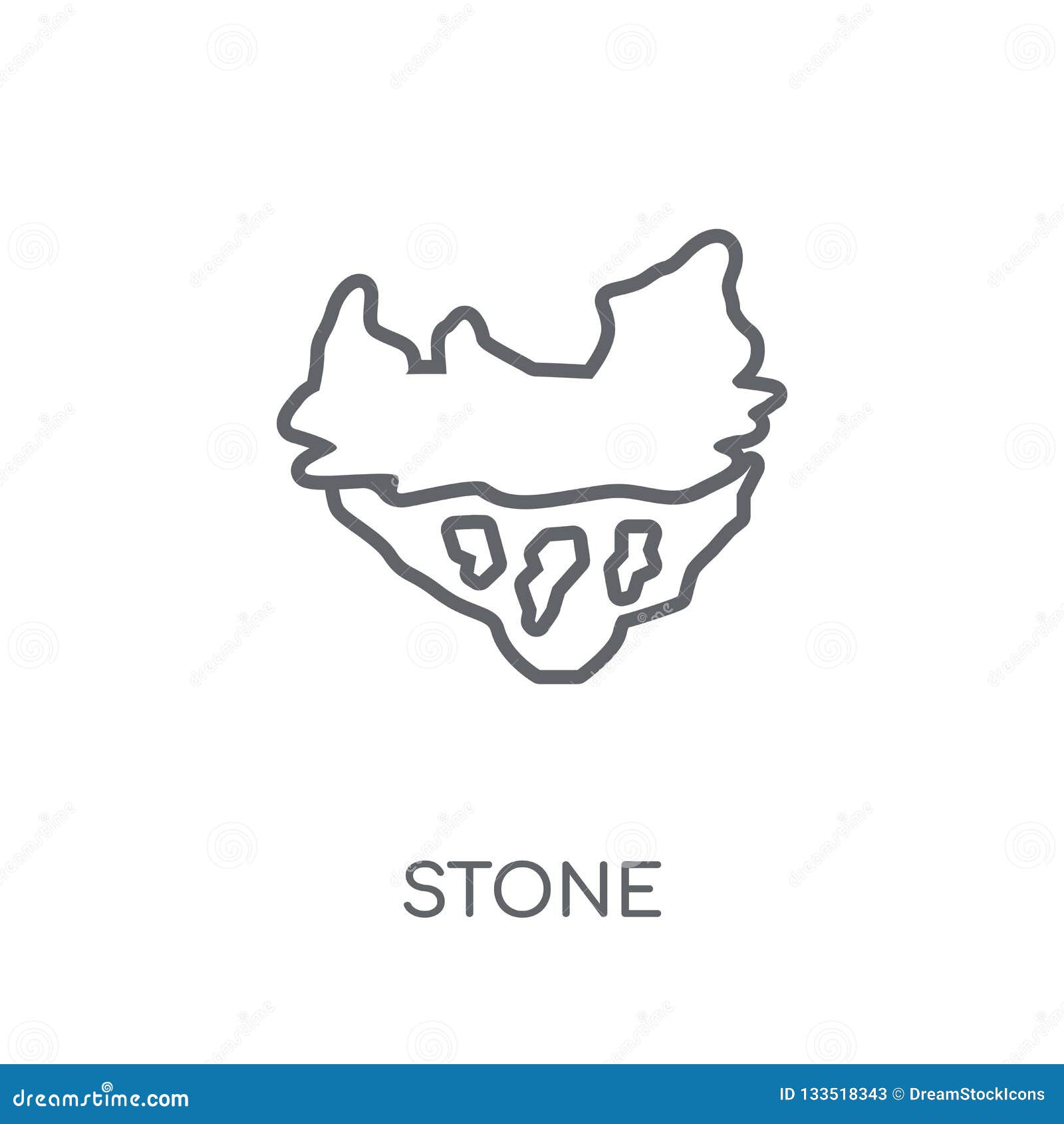 Stone Linear Icon. Modern Outline Stone Logo Concept on White Ba Stock ...