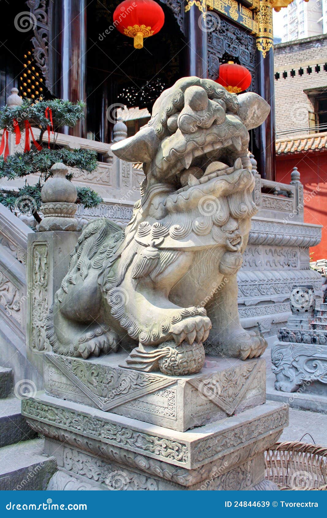 Stone lion stock image. Image of tuorism, arhat, stone - 24844639