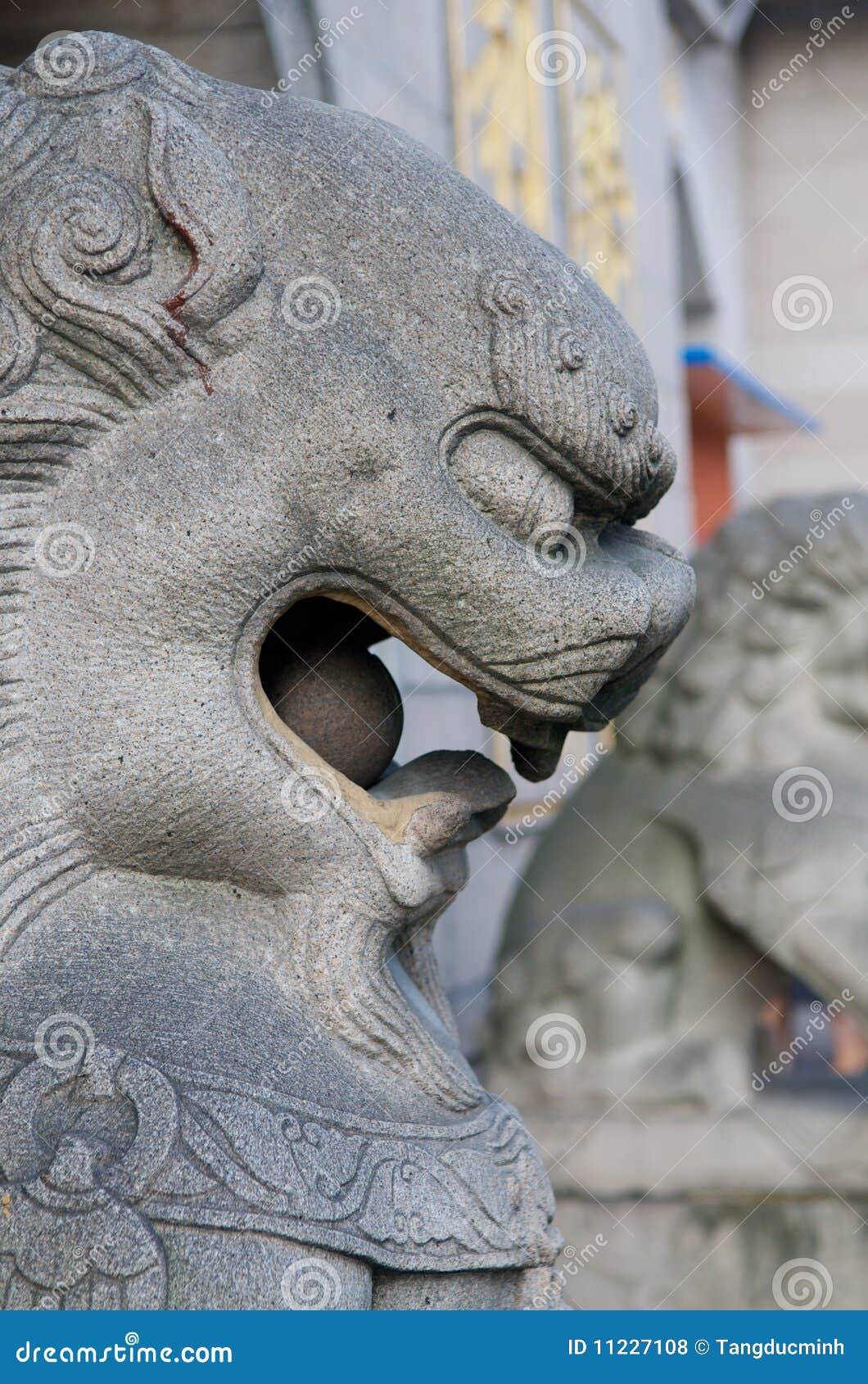 Stone Lion Statue stock photo. Image of craft, shanghai - 11227108