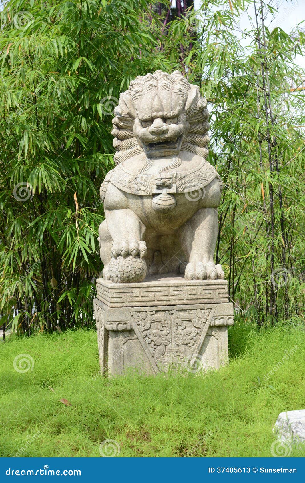 Stone Lion Statue stock image. Image of myth, pair, beast - 37405613