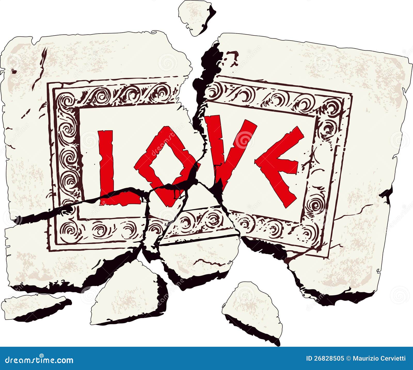Stone love stock vector. Illustration of ruined, material - 26828505